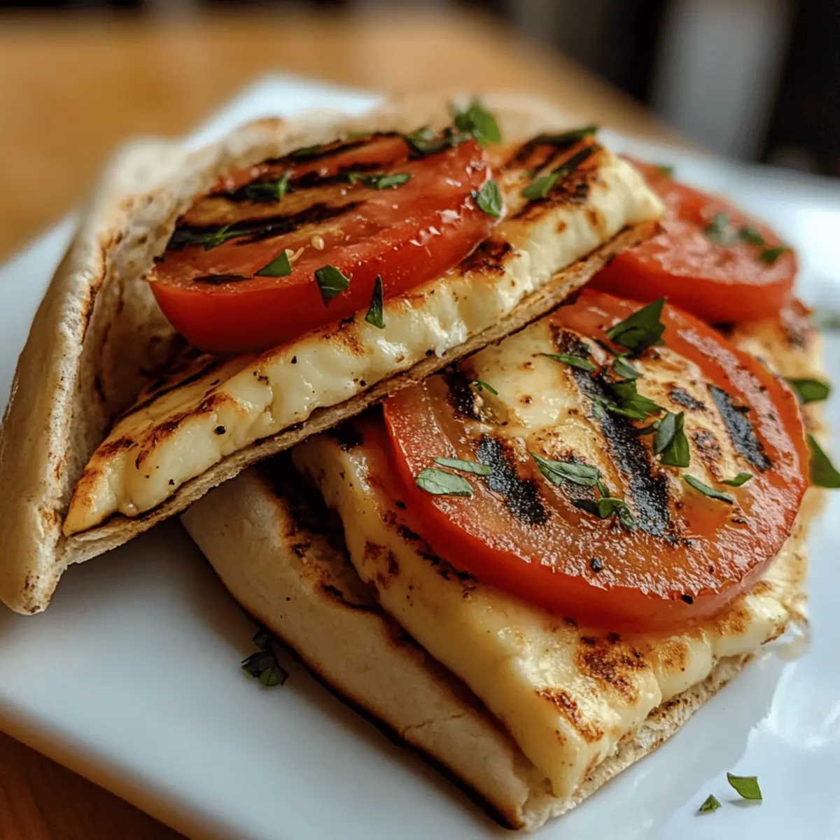 Easy Grilled Halloumi & Tomato Pita: Irresistible Juicy Bite